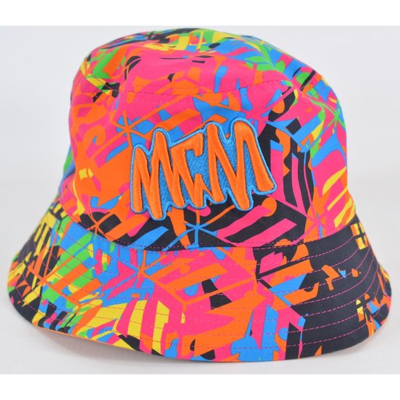 MCM | Accessories | New Mcm Multicolor Graffiti Cotton Silk Fedora ...